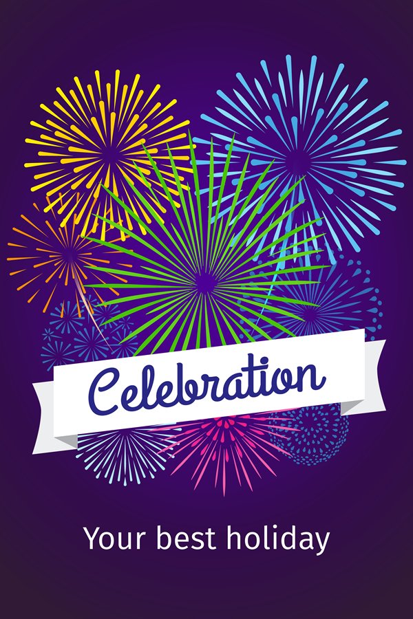Fireworks celebration card template