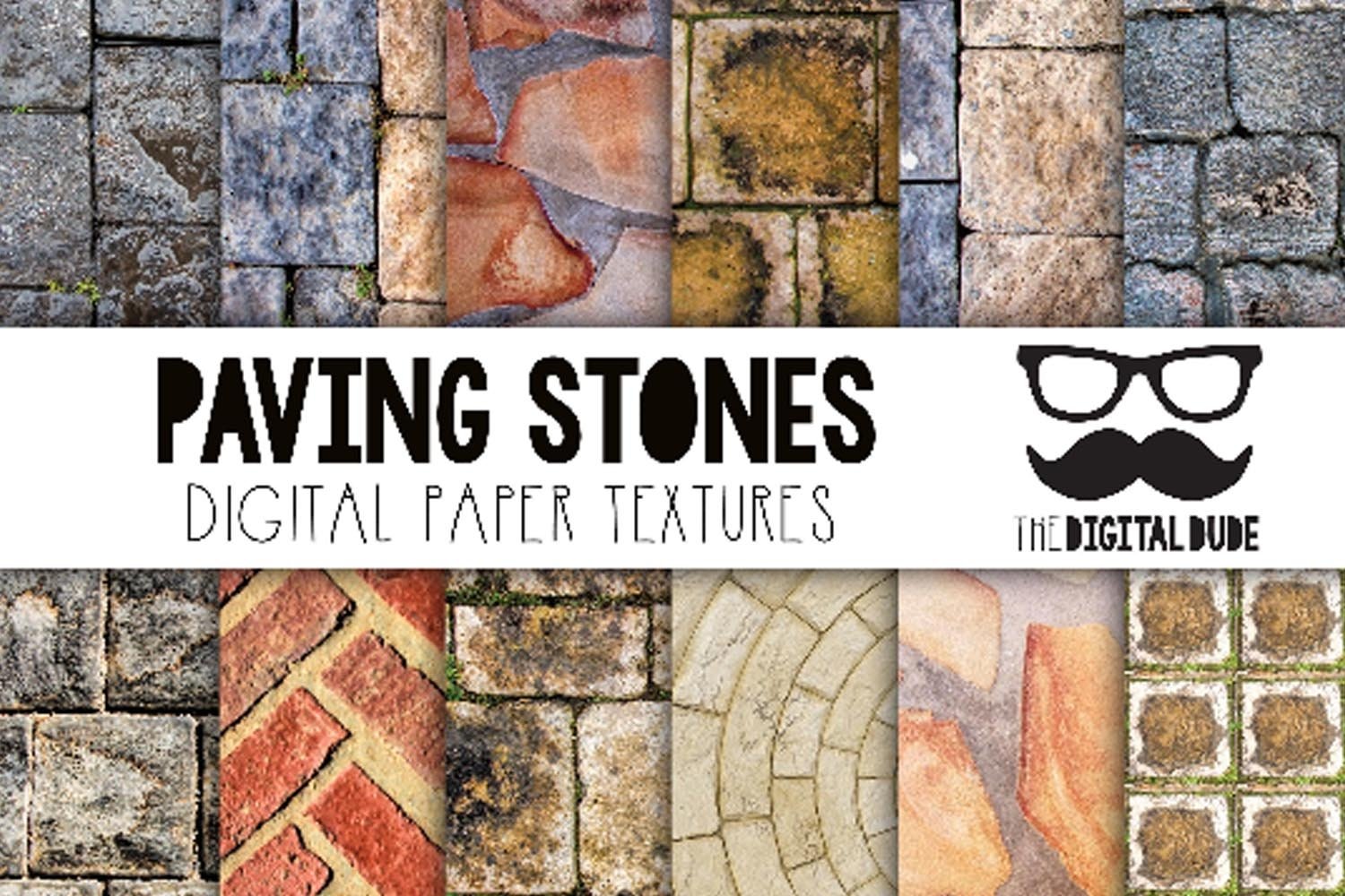Paving Stones - Digital Paper Set of 12 Images