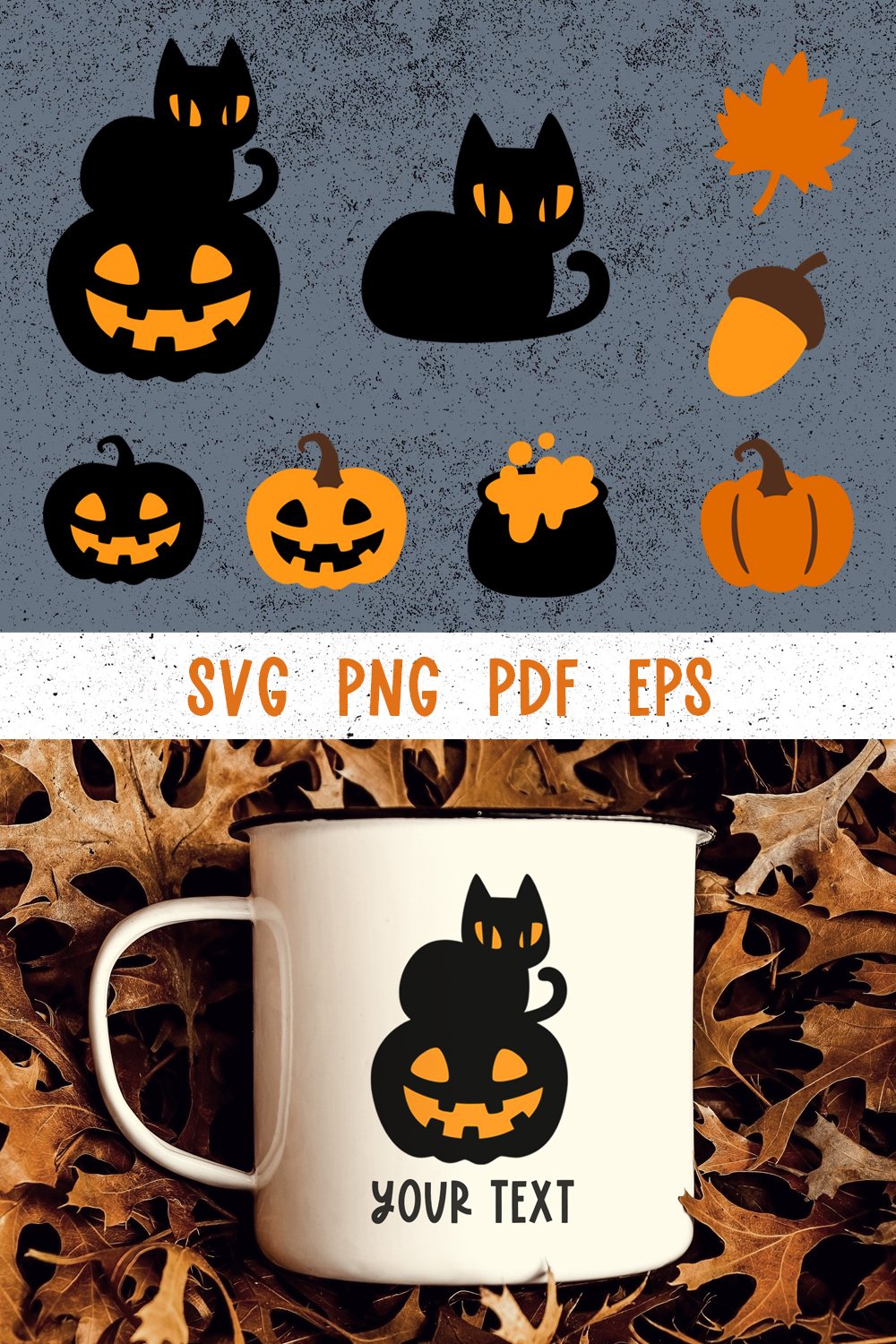Fall svg Halloween pumpkin svg Black cat svg Acorn svg files