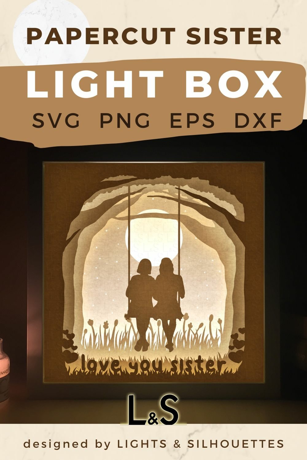 Sisters Shadow Box Template | Layered 3D Light Box File