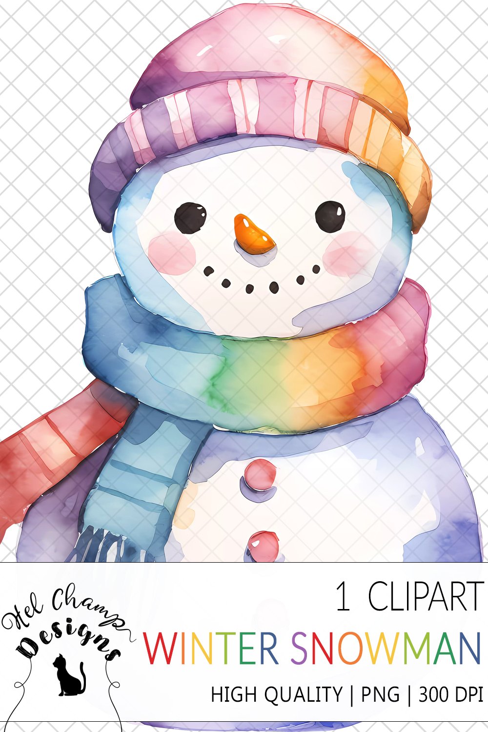 Snowman rainbow transparent clipart