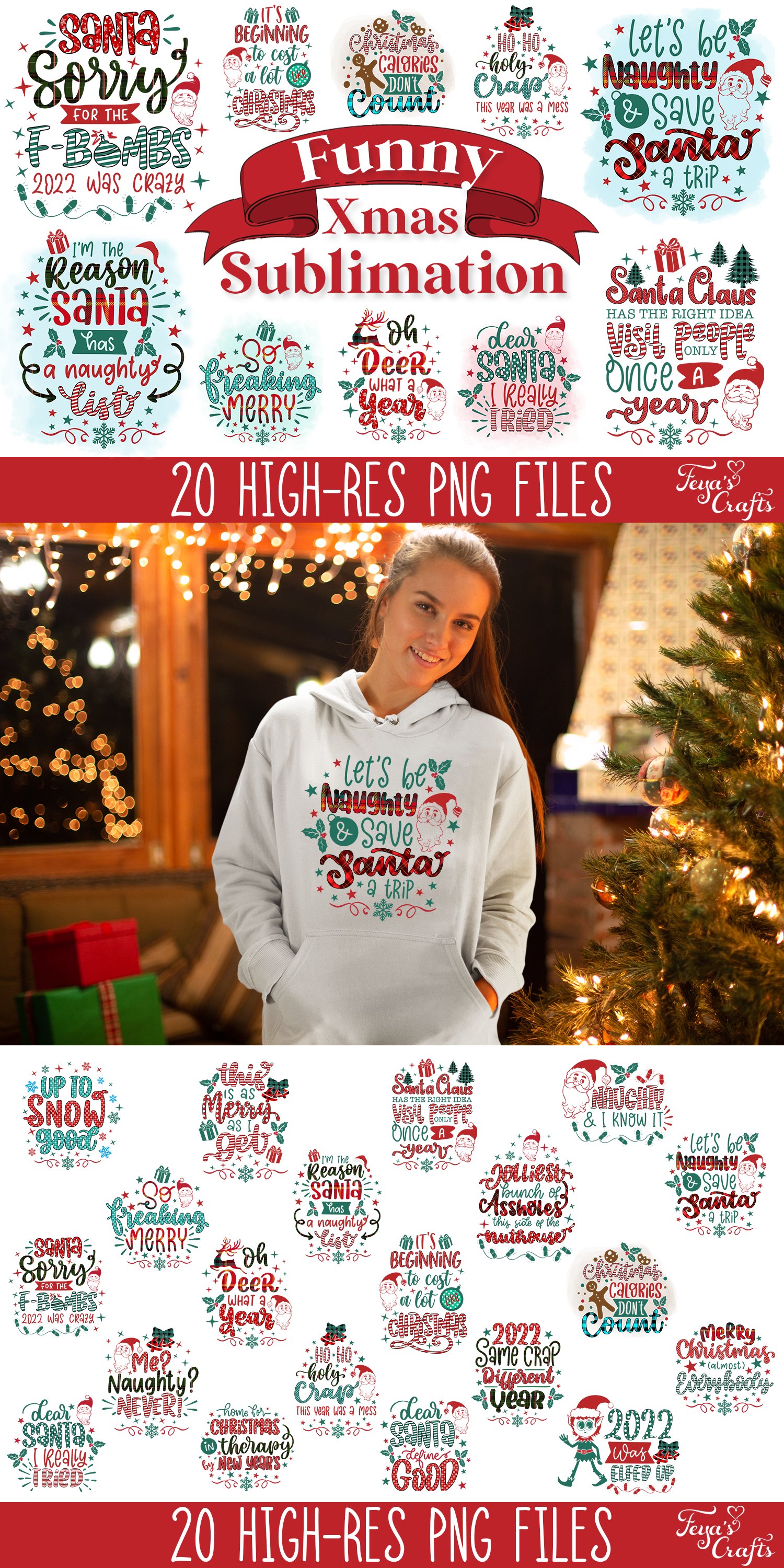 Funny Christmas Sublimation PNG Bundle