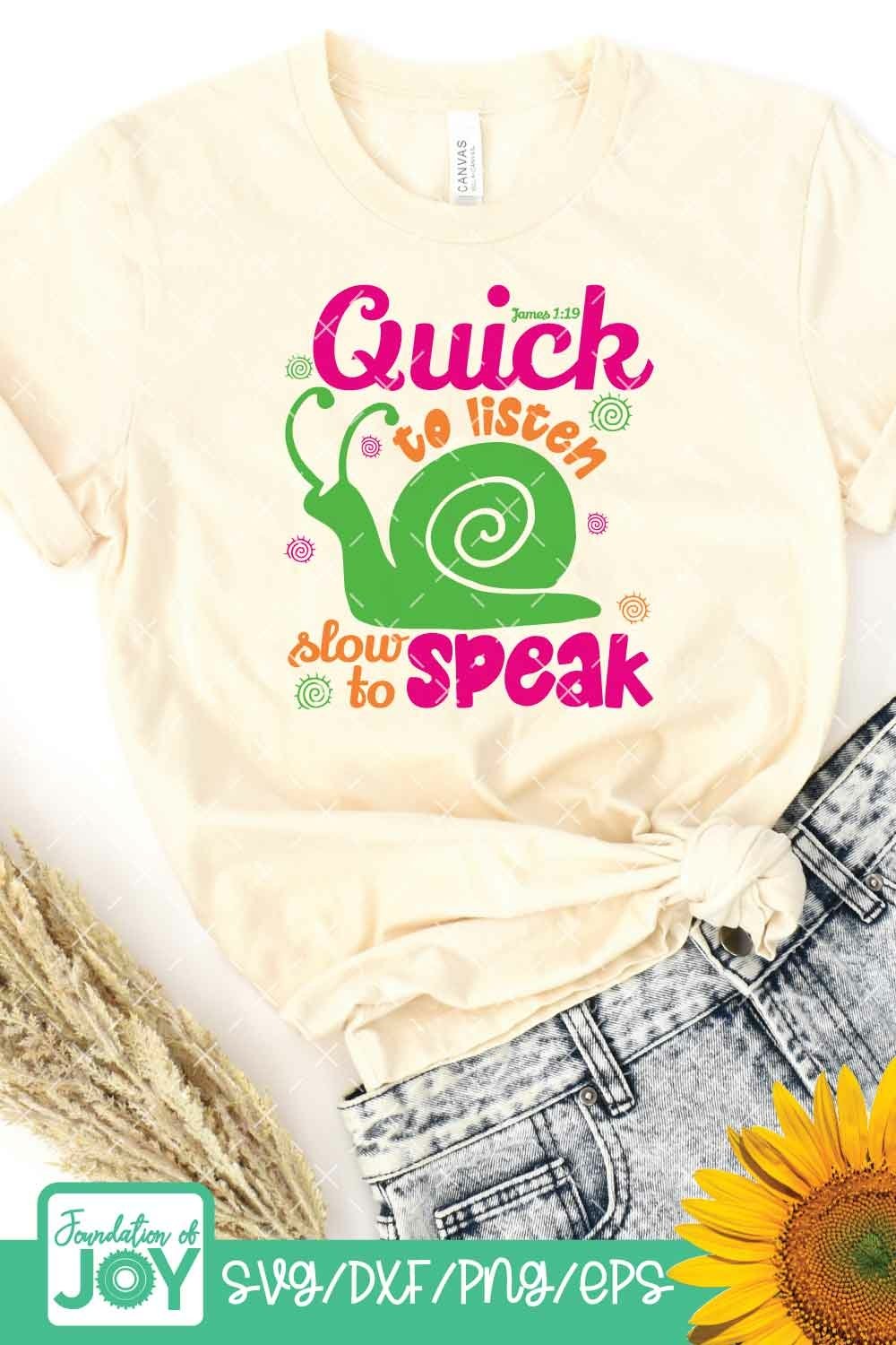 Quick To listen slow to speak svg, Christian svg, Bible Vers