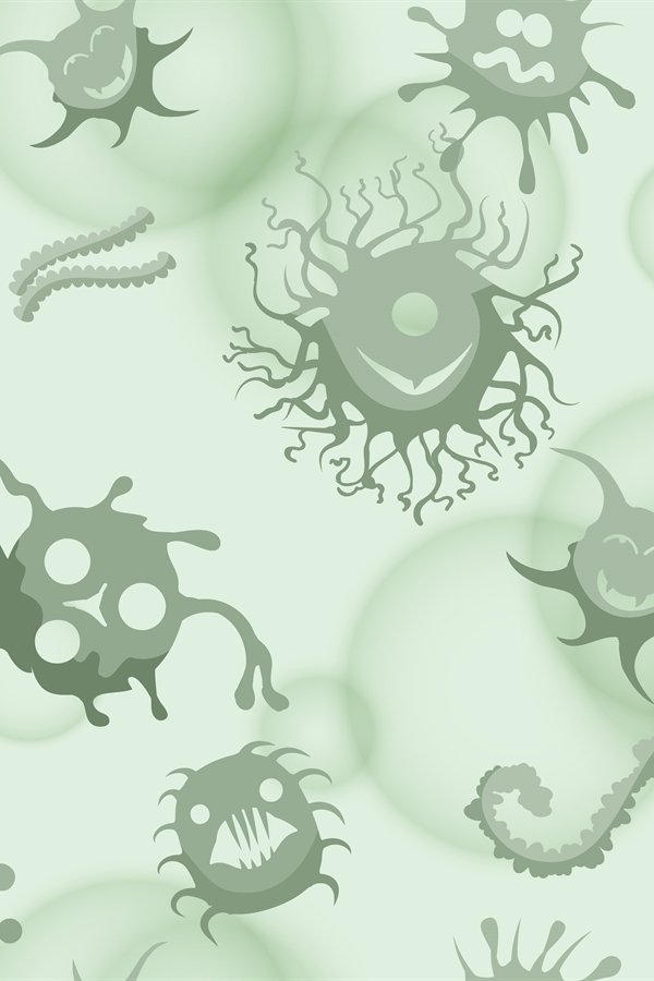 Bacteria and germs seamless pattern