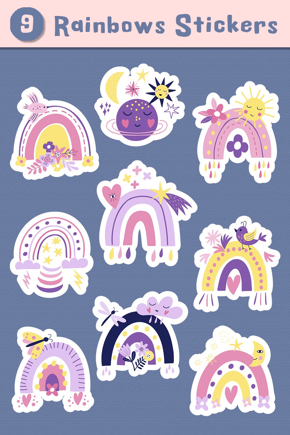 Rainbows Printable Stickers