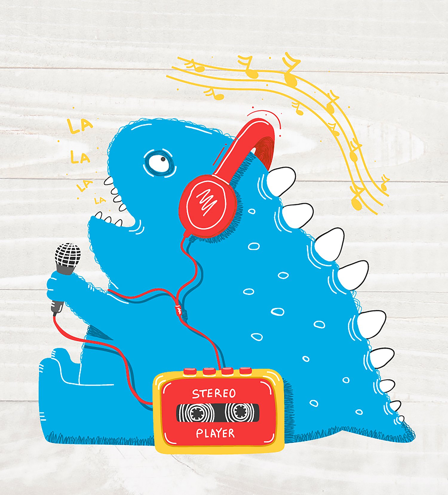 Singing Dinosaur SVG. Funny dinosaur PNG. Cute monster SVG
