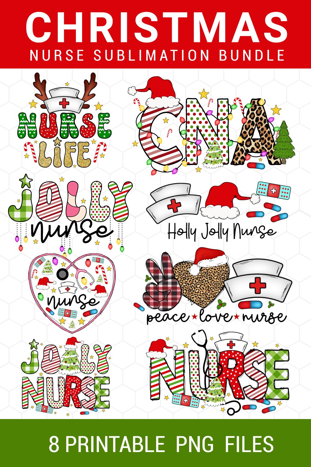 christmas nurse sublimation bundle