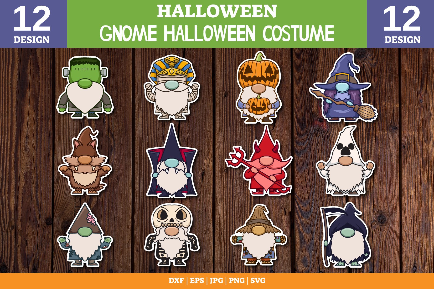Gnome halloween costume Printable Stickers for Cricut