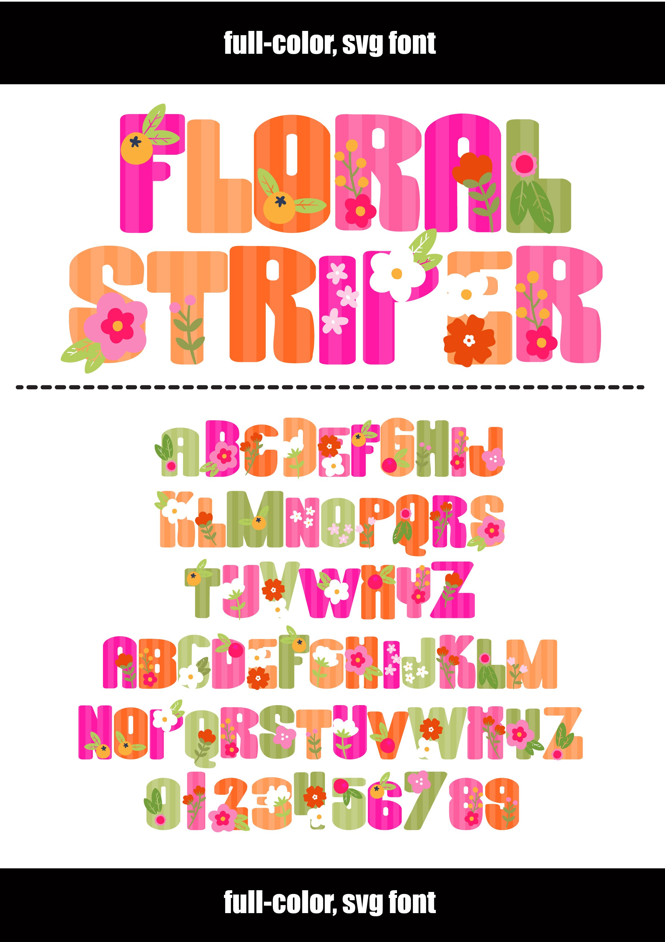 Full Color SVG floral font