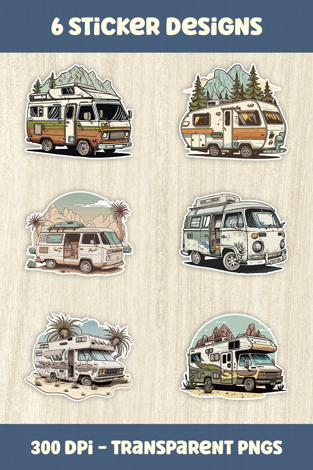 Camper van sticker bundle