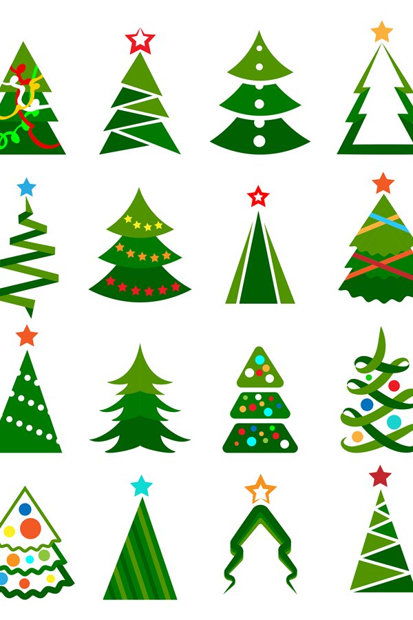 Christmas tree color set