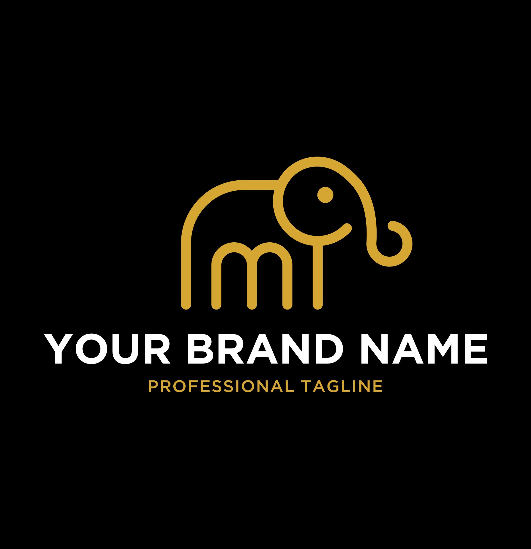 Elephant Letter M Logo vector template