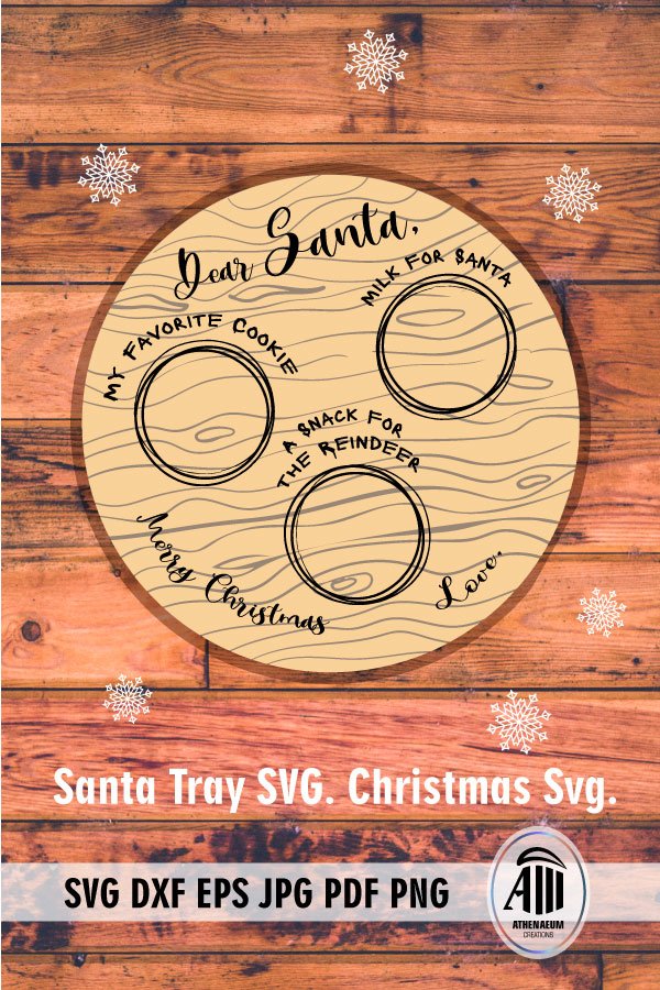 Santa tray SVG. Santa plate SVG cut file