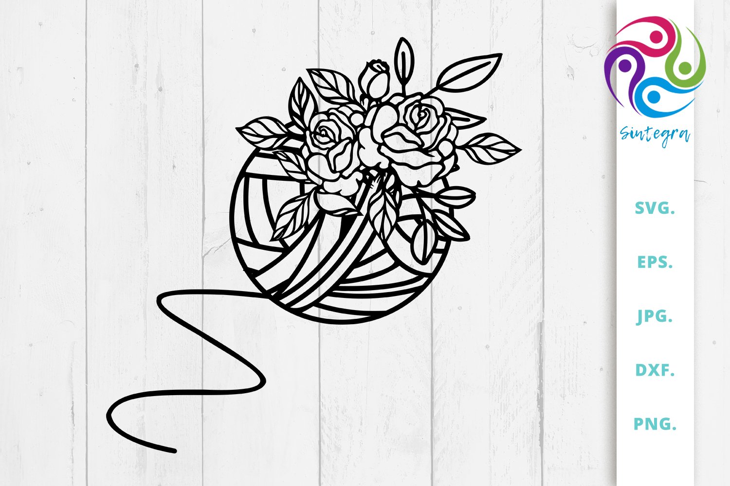 Floral Yarn Thread Svg File