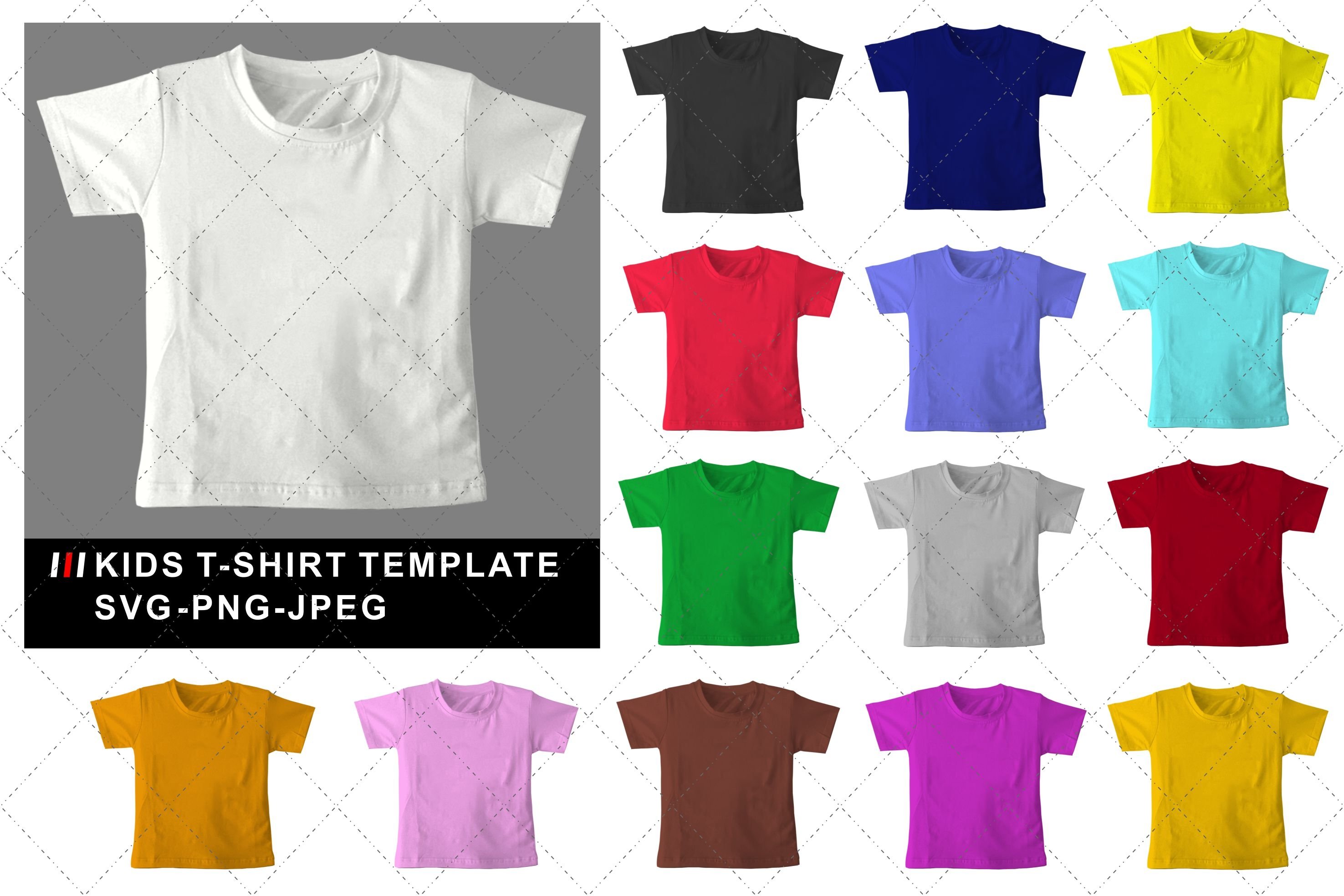 KIDS T SHIRT TEMPLATE SET COLOR (857991)
