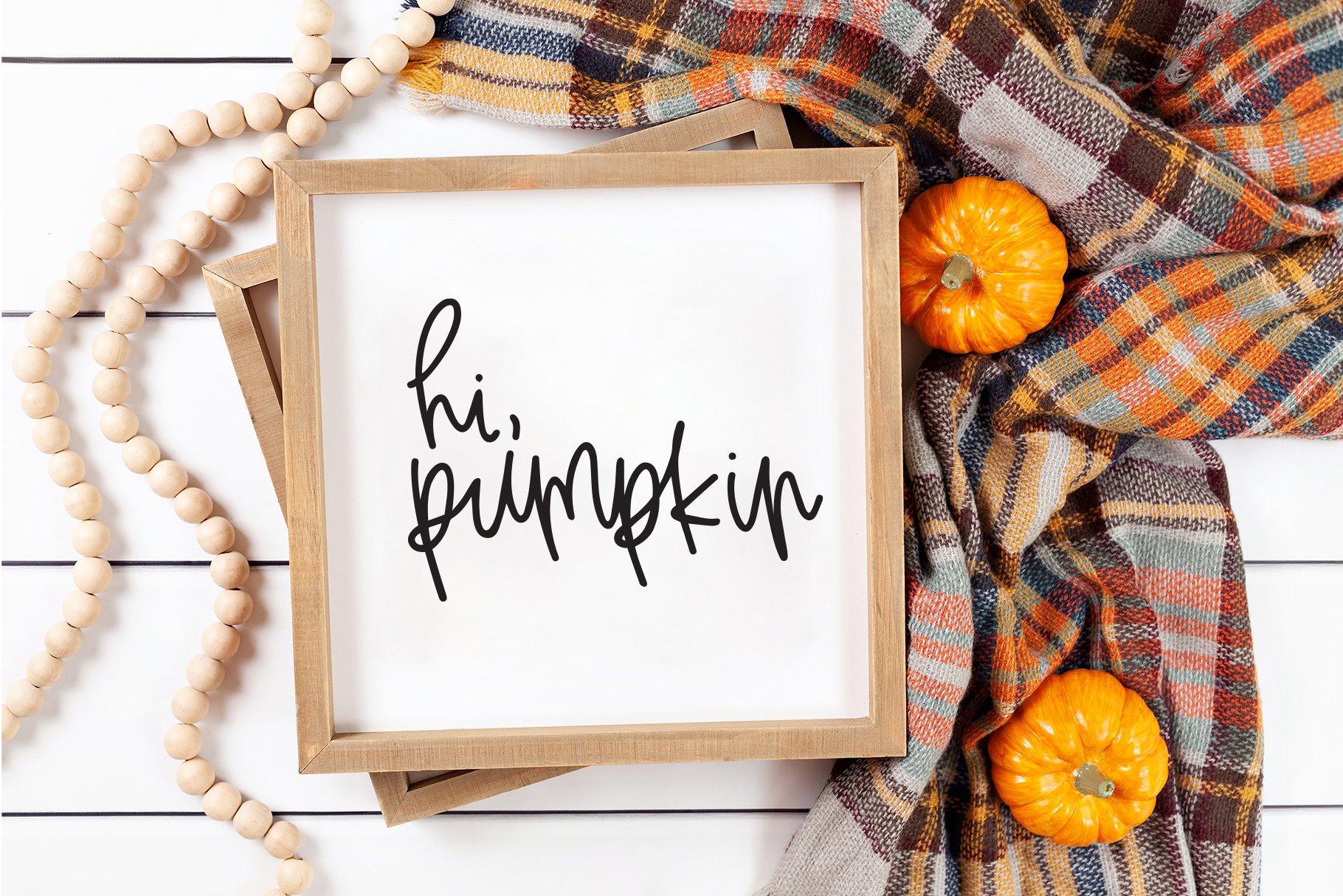 Hi Pumpkin - Fall - Hand Lettered SVG PNG PDF