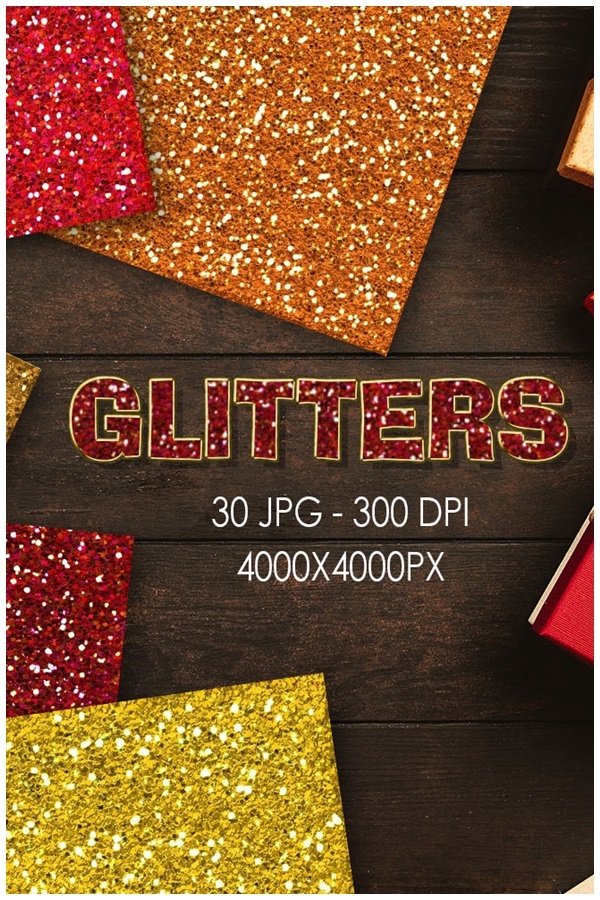 30 Realistic Glitter Textures - JPG