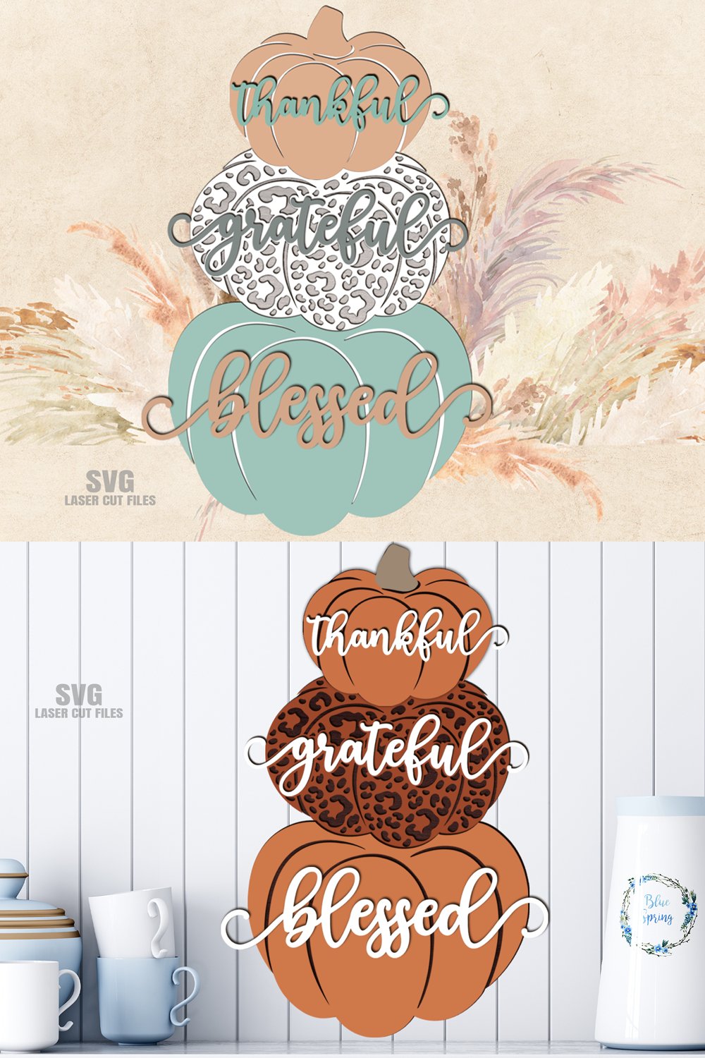 Stacked Pumpkin SVG Laser Cut Files | Fall Pumpkin Sign SVG