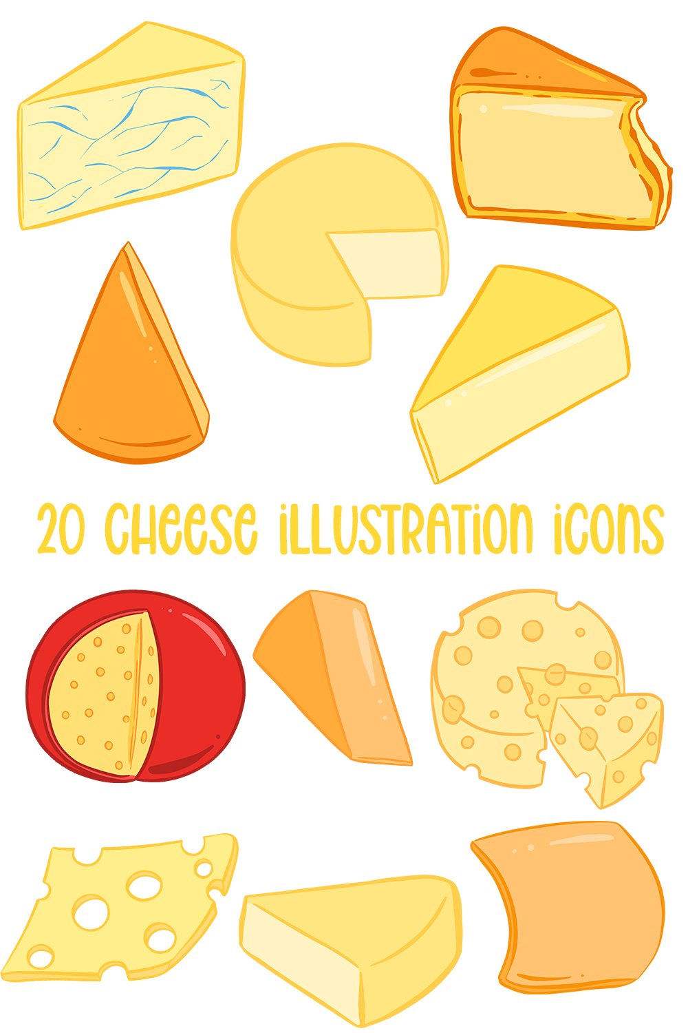 20 Cheese Illustration Icon Download Collection by Squeeb