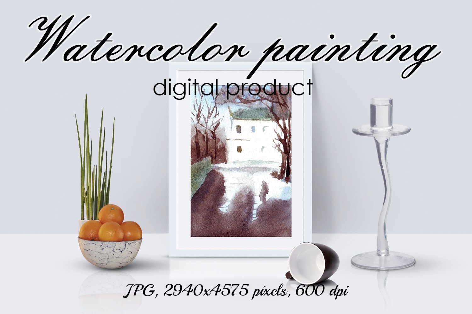 Early Spring Watercolor painting. Digital background