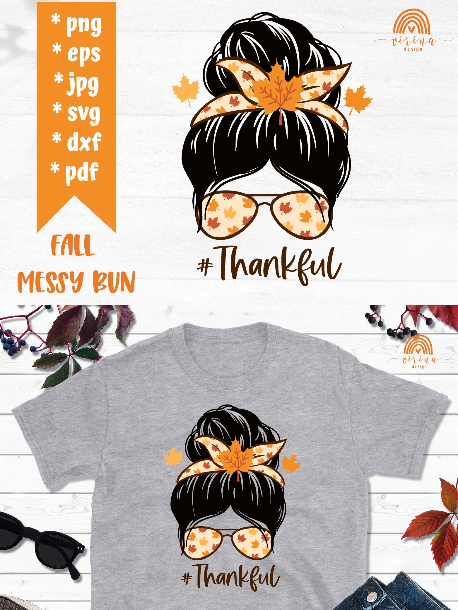 Fall Messy Bun SVG, Autumn Messy bun bundle Mommy life
