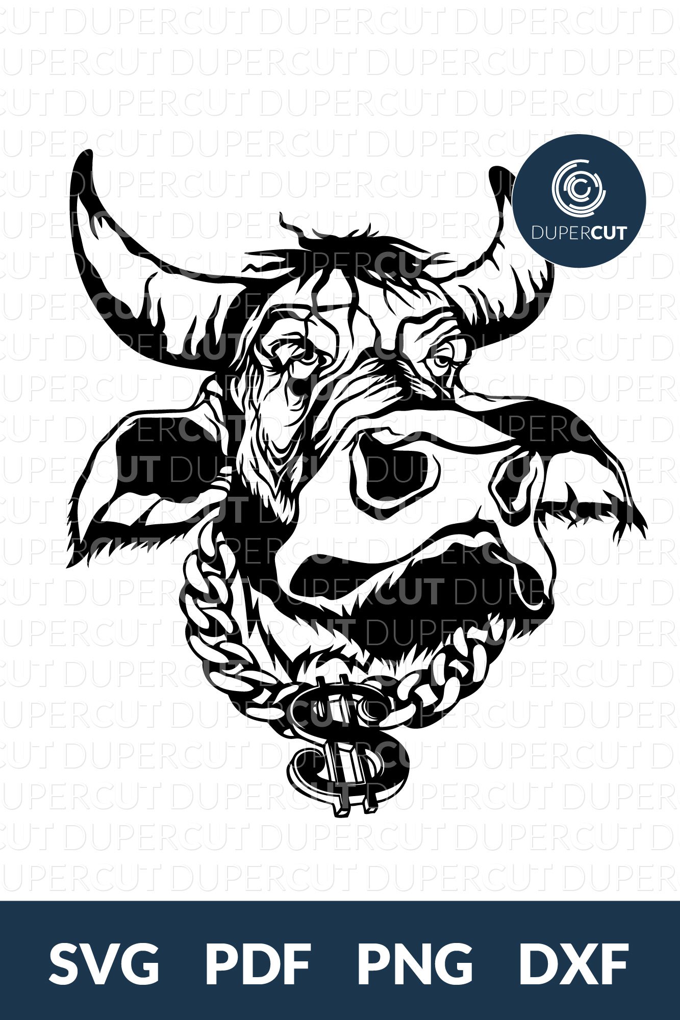 SVG / PNG / DXF 2021 Year of Ox, Paper Cutting Template