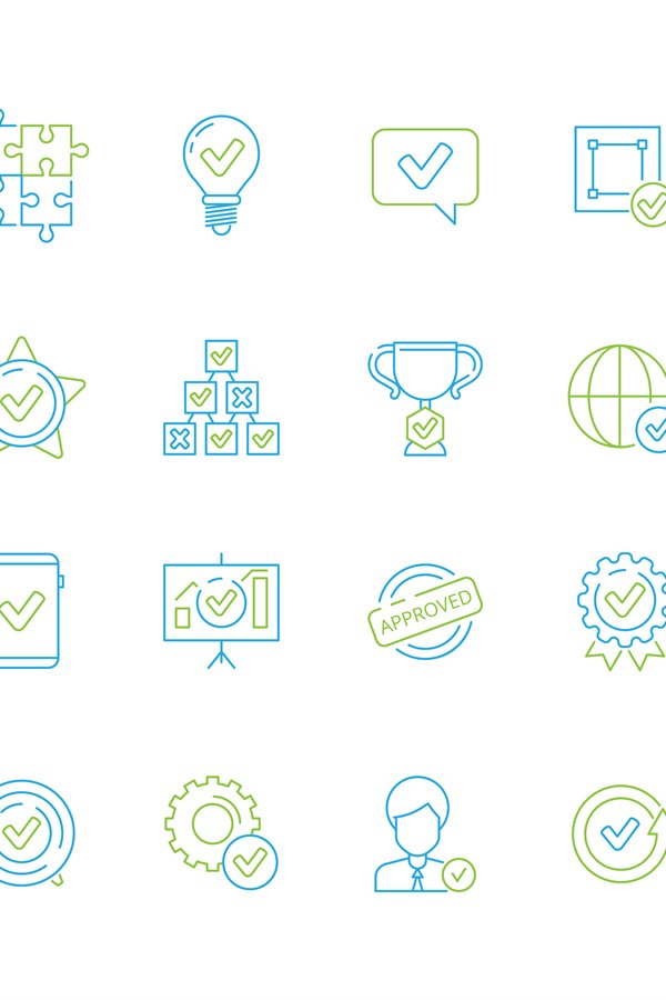 Legal approved documents icons. Warranty certified approve o