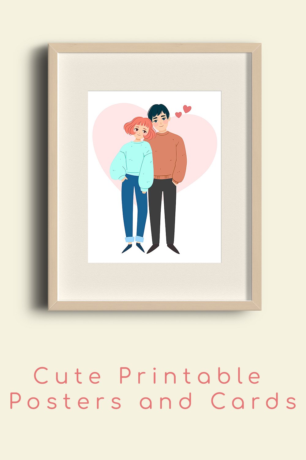 Romantic couple, Printable Card and Posters, Wall Art
