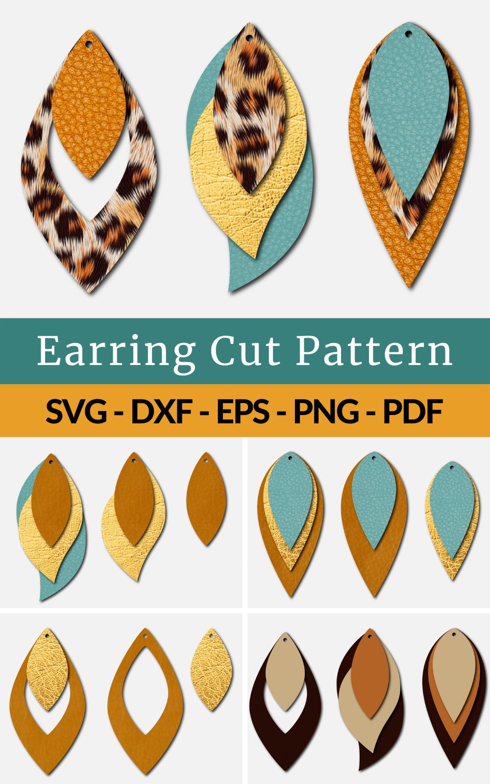Earring SVG, Faux Leather Earring Template, (1467756)