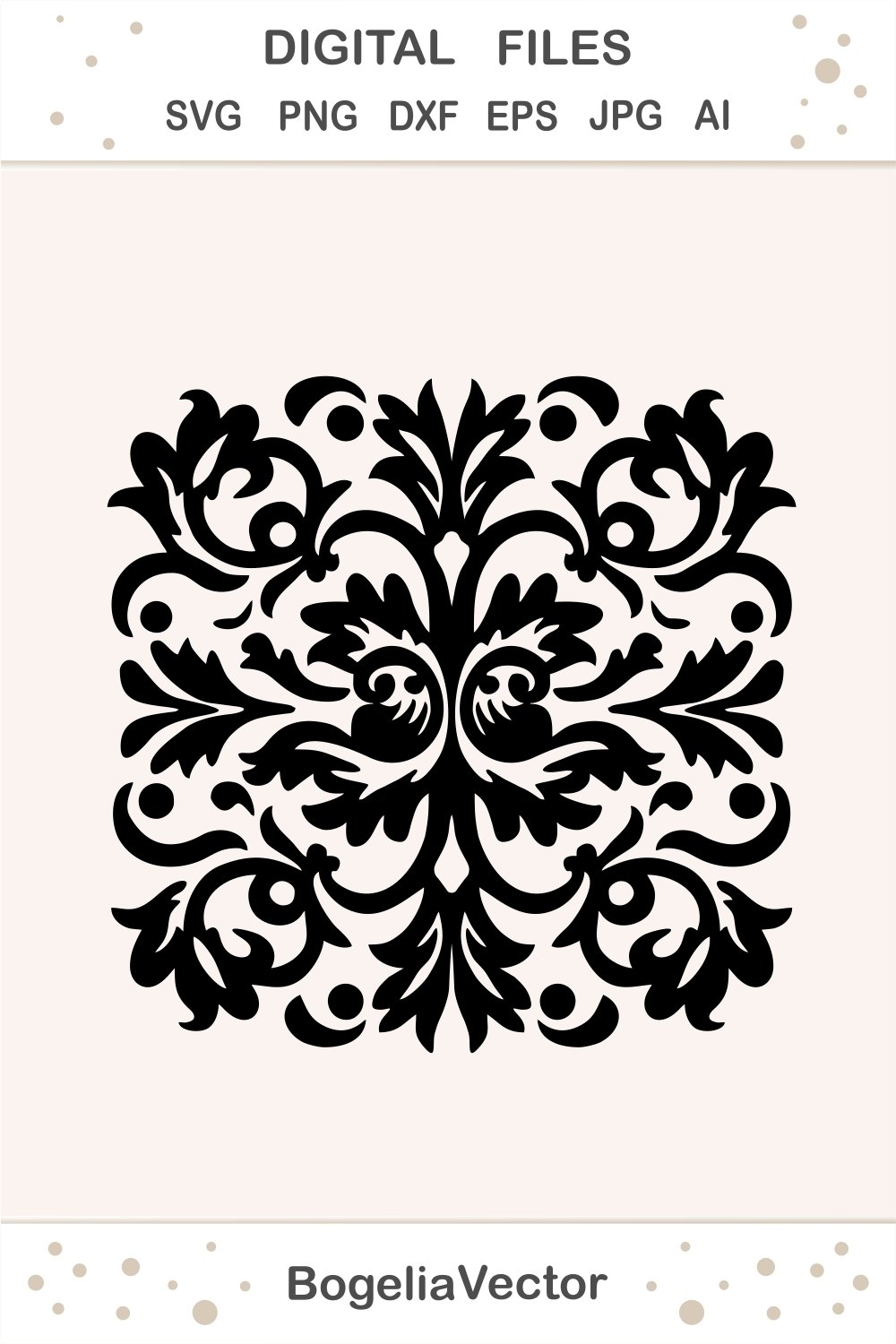 Damask Element Svg Cut file, Damask Stencil Svg, (3768765)