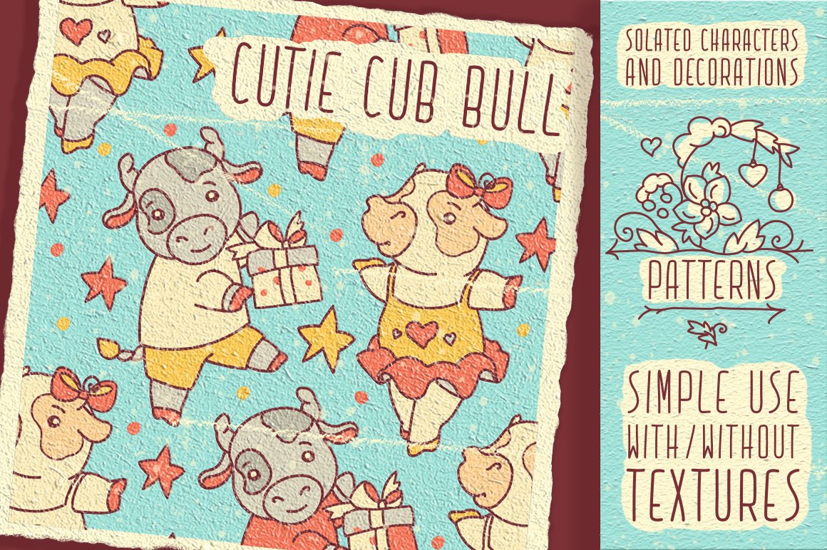 cutie cub seamless patterns