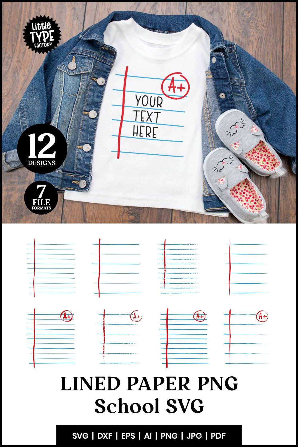 LINED PAPER PNG | School SVG