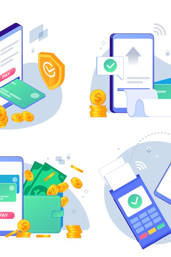 Mobile payments. Online sending money from mobile wallet to