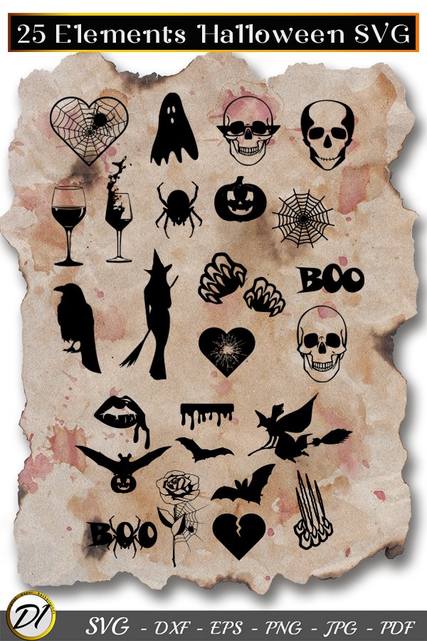 Halloween Elements bundle SVG. Vector Design Halloween.