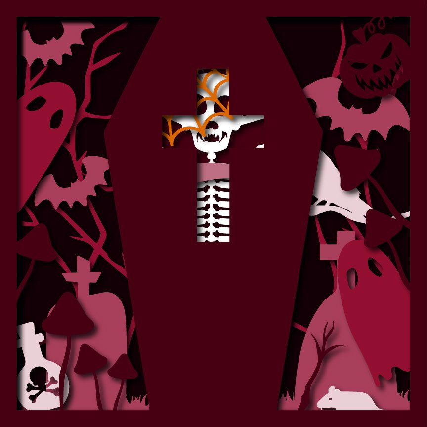 Halloween surprise Papercut 3D Picture It's a Pig!