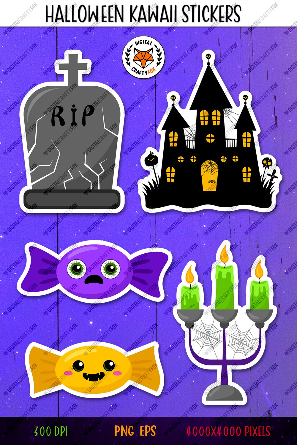 Halloween Kawaii Stickers PNG, Printable Halloween Stickers