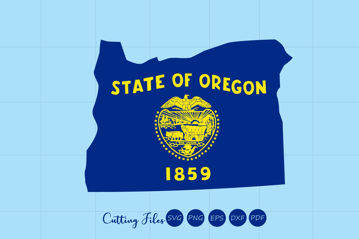 Oregon state with flag background