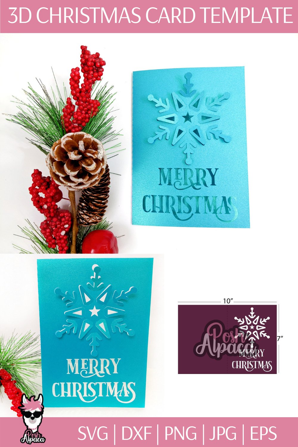 3D Christmas card template