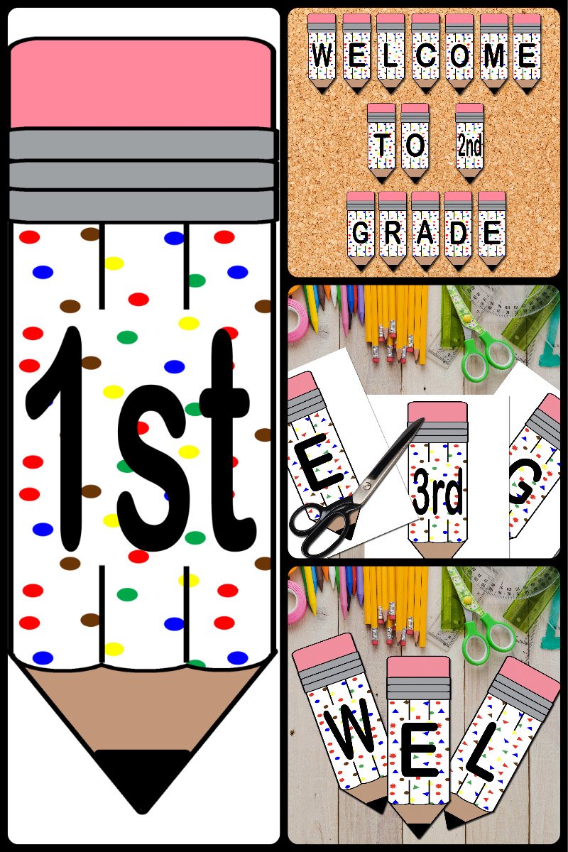 Pudgy Pencils Confetti Pattern Welcome Back Pennant Set (854638 ...