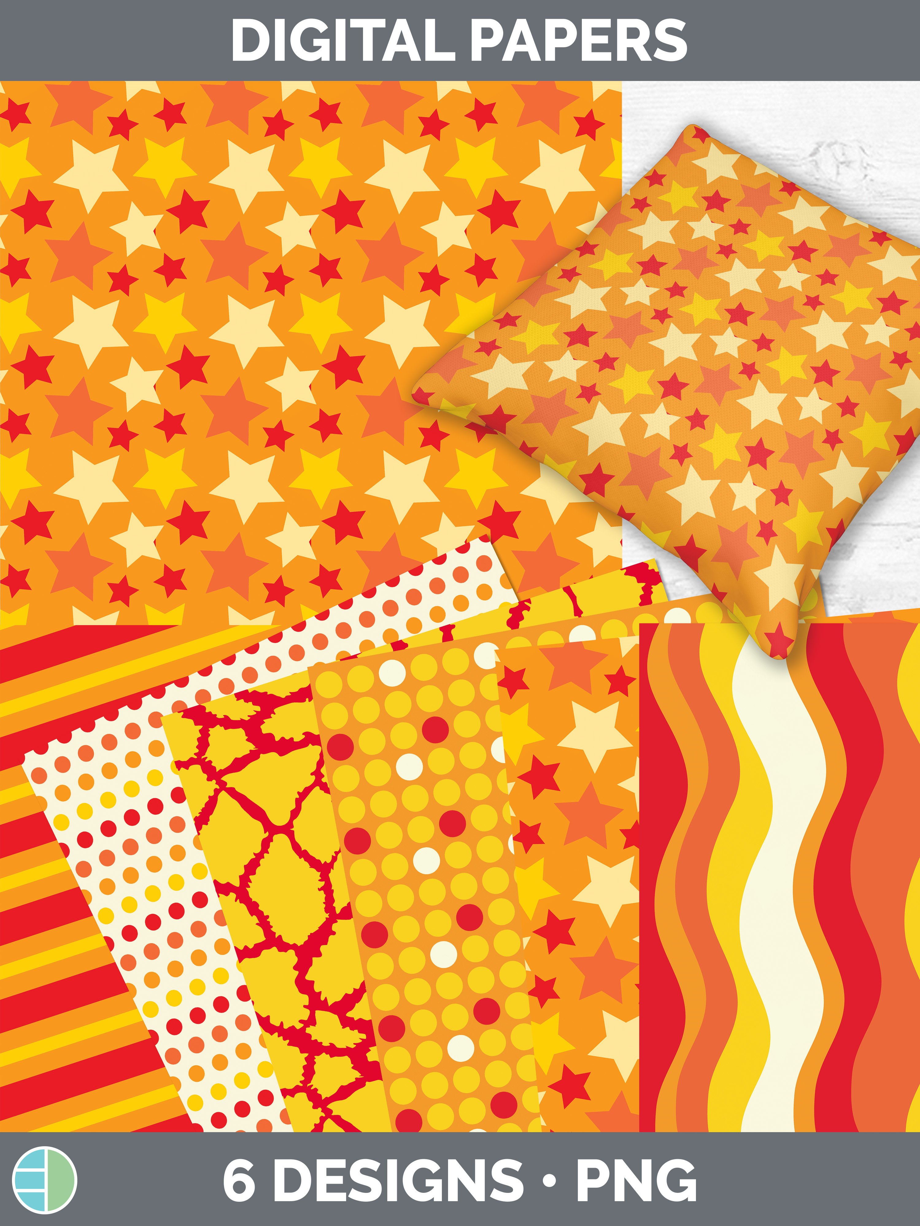 Orange Backgrounds | Digital Scrapbook Papers