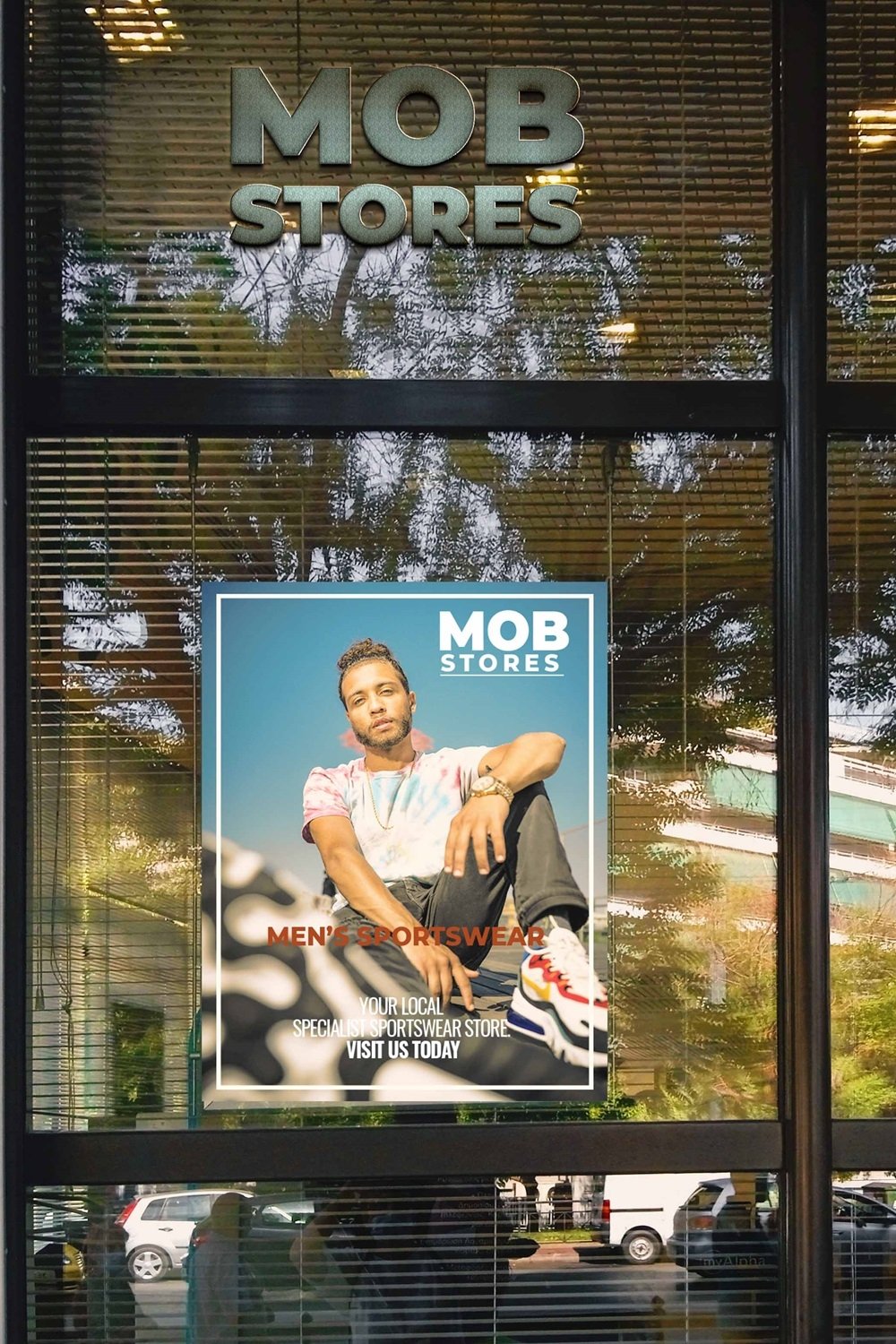 Posters on Storefront Mockup - 2 PSD Templates