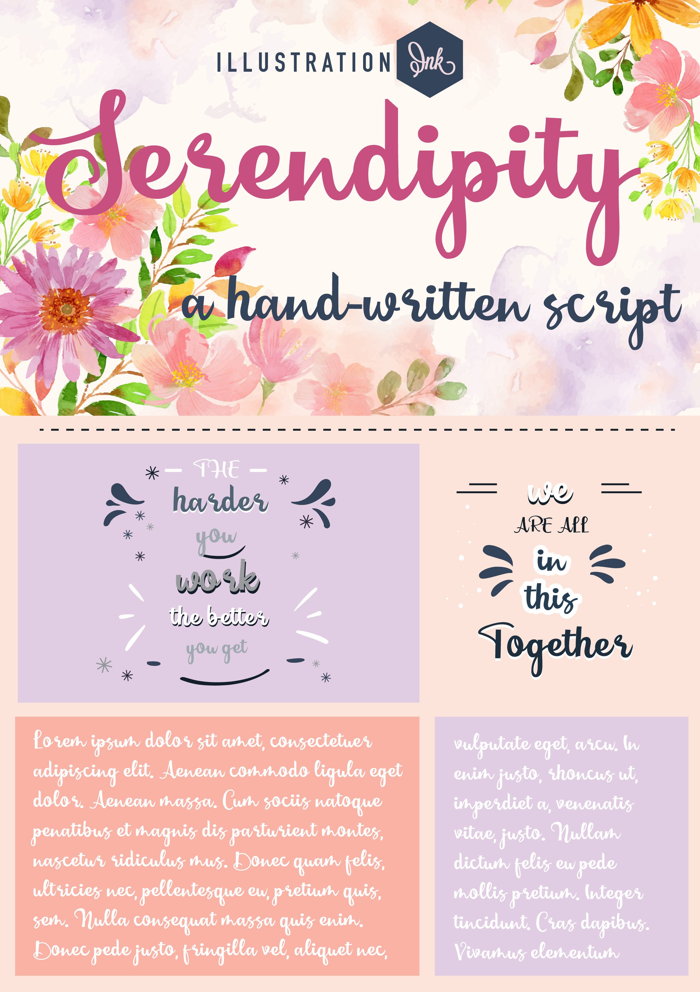 Handcrafted cursive script