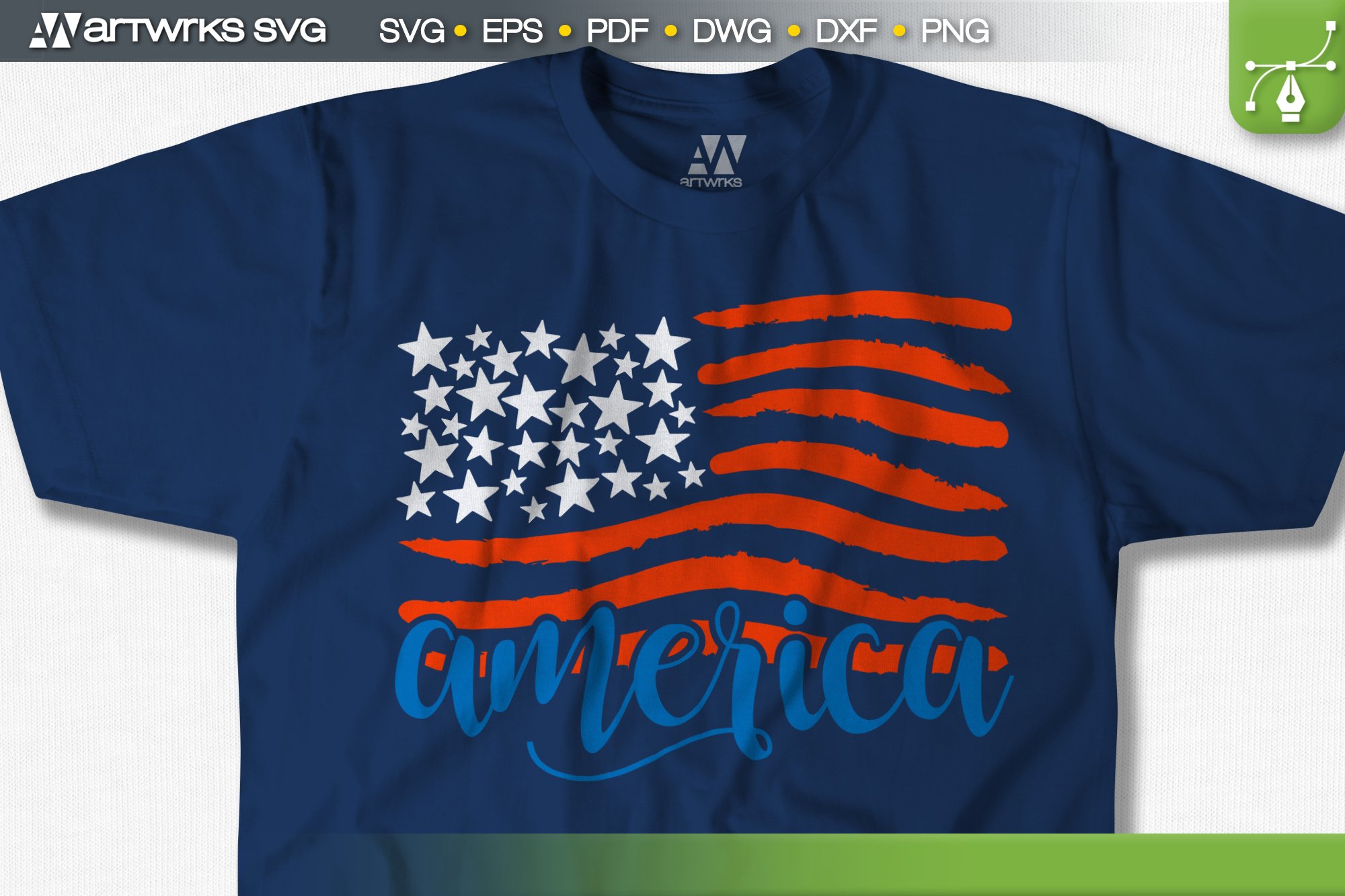 4th of July patriotic American flag SVG by Artworks SVG