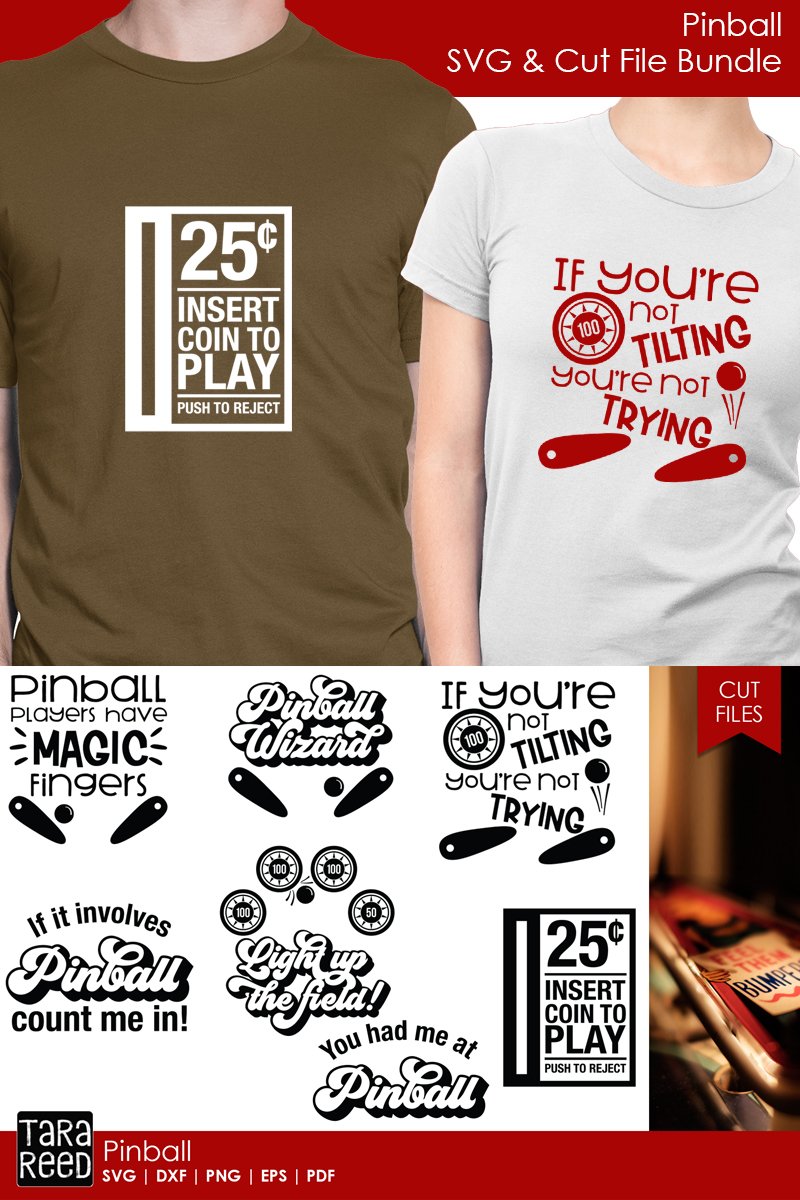 Pinball - Arcade Game SVG and Cut Files for Crafters
