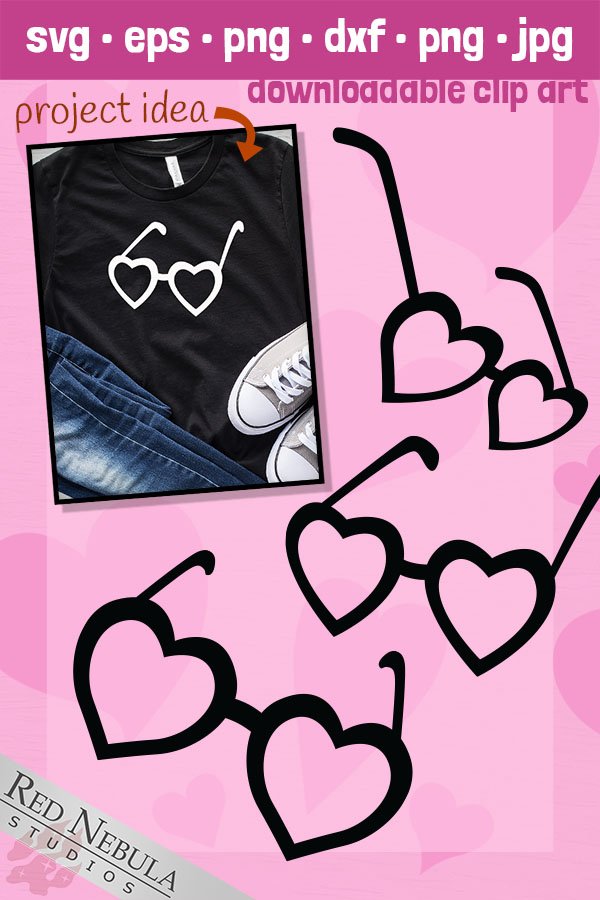 Novelty Heart Glasses SVG | Cute Valentine's Day Clipart Set