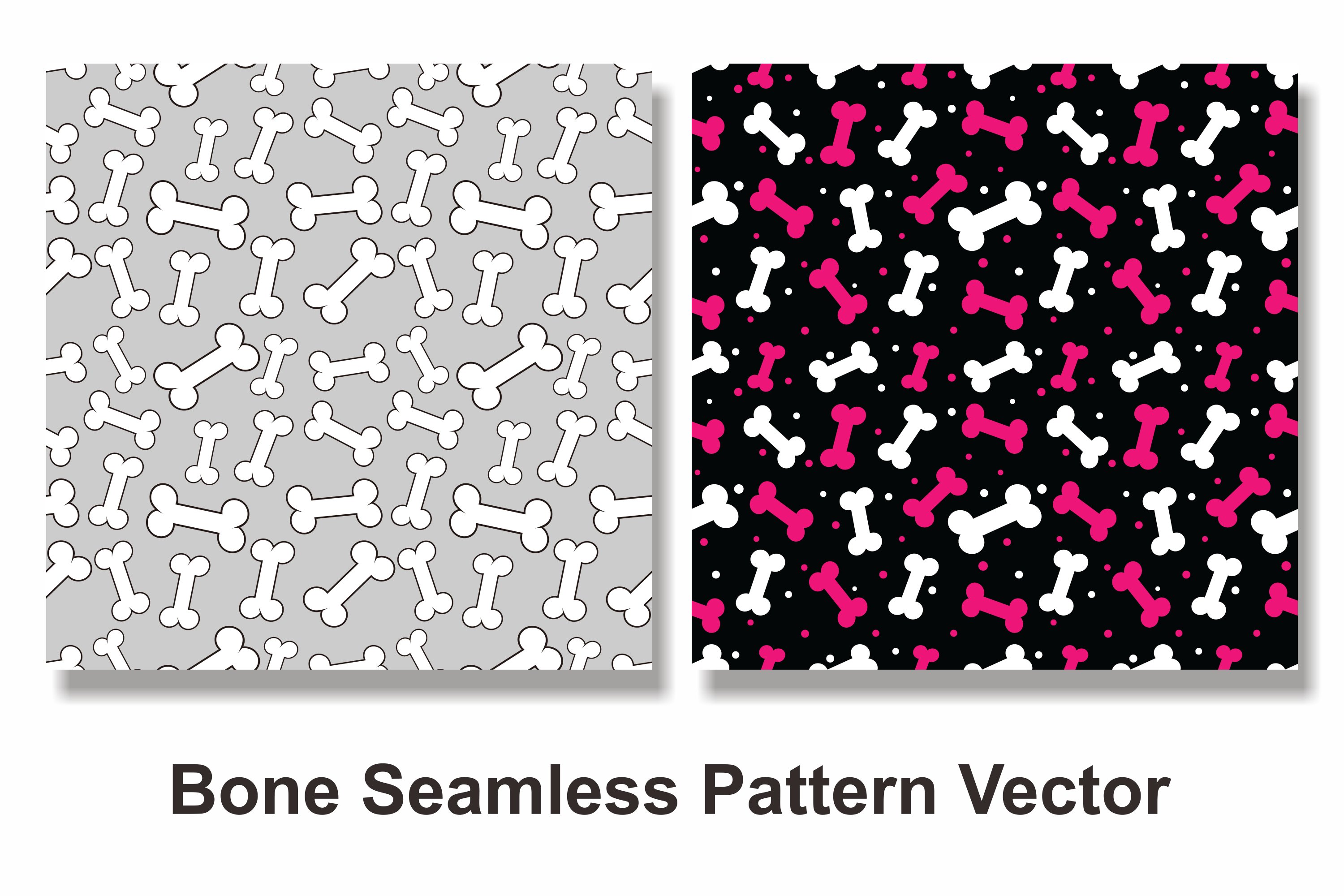 Set Of Bone Seamless Pattern Vector (678881)