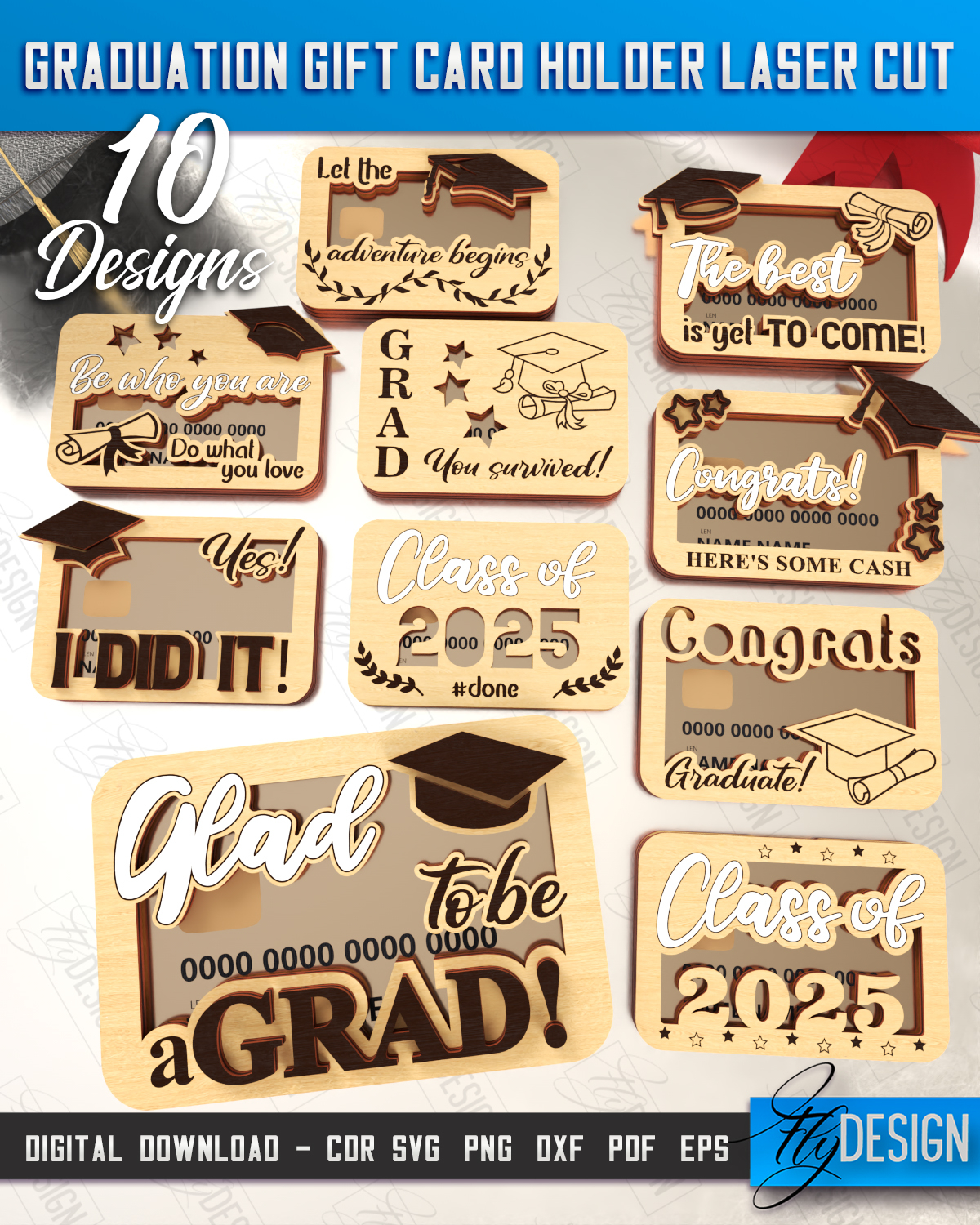 Graduation Gift Card Holder Laser Cut Bundle, (5383955)