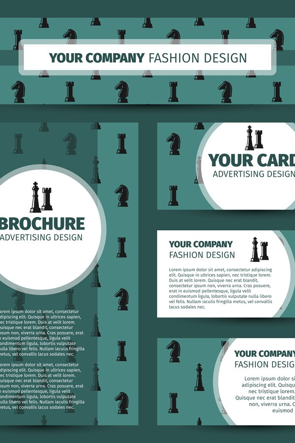 Corporate identity design with chess pattern