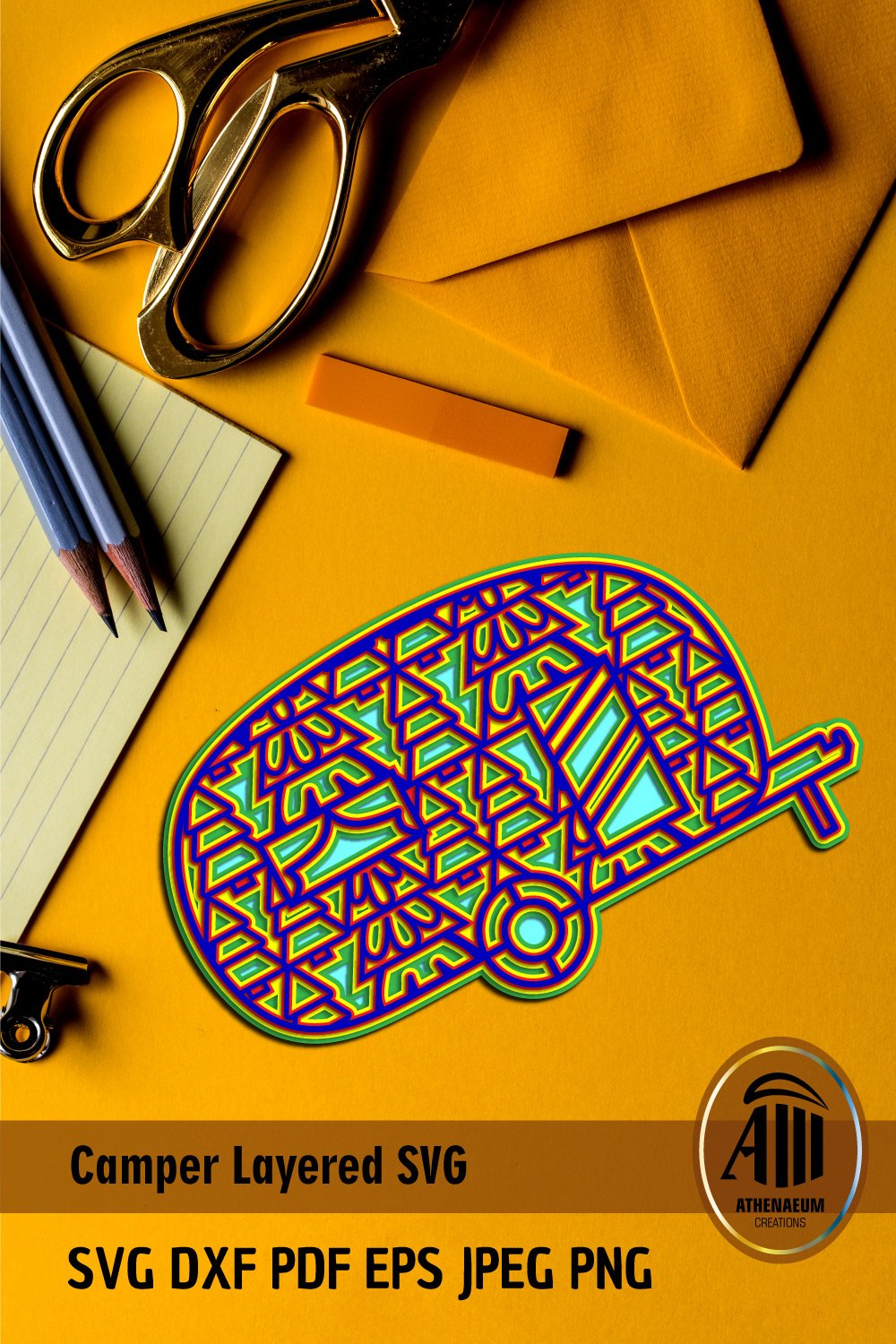 Camper Mandala SVG| 3d Layered Camper| Camper SVG