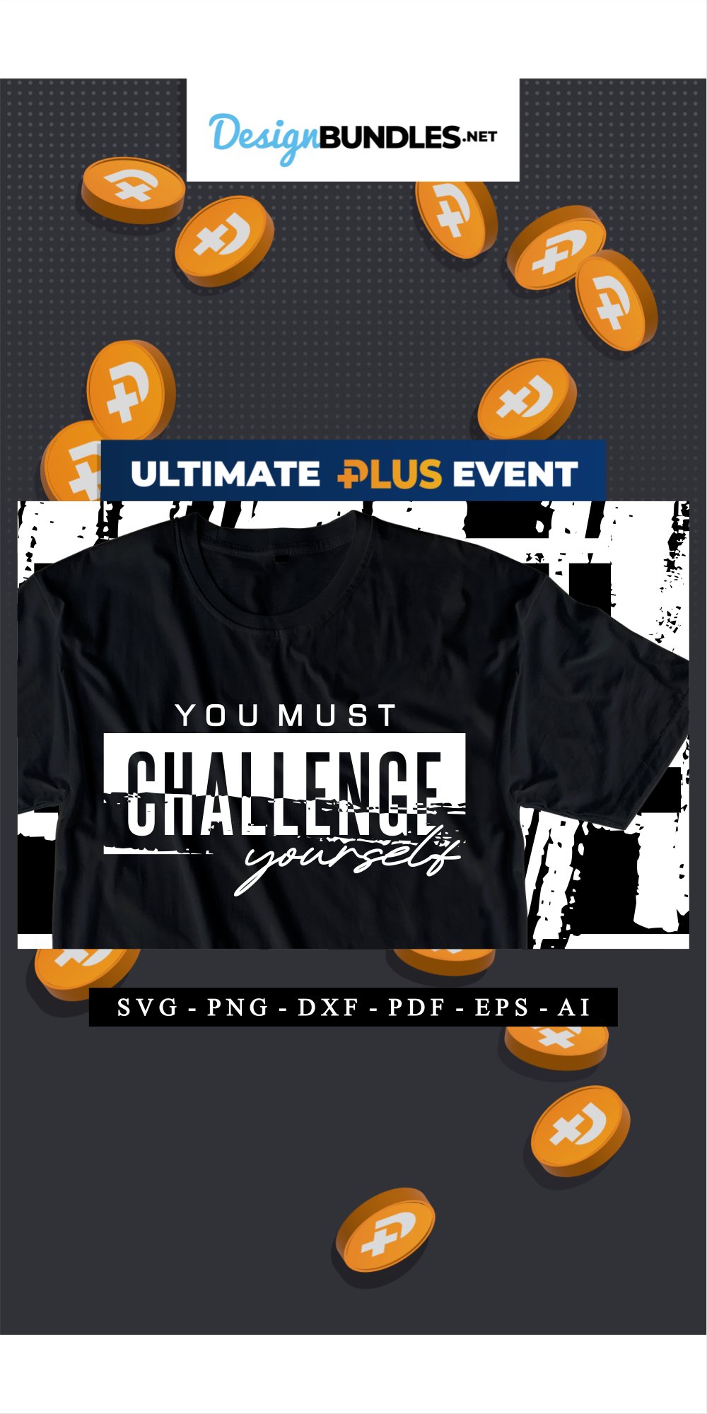You Must Challenge Yourself SVG, Fitness SVG, GYM Workout